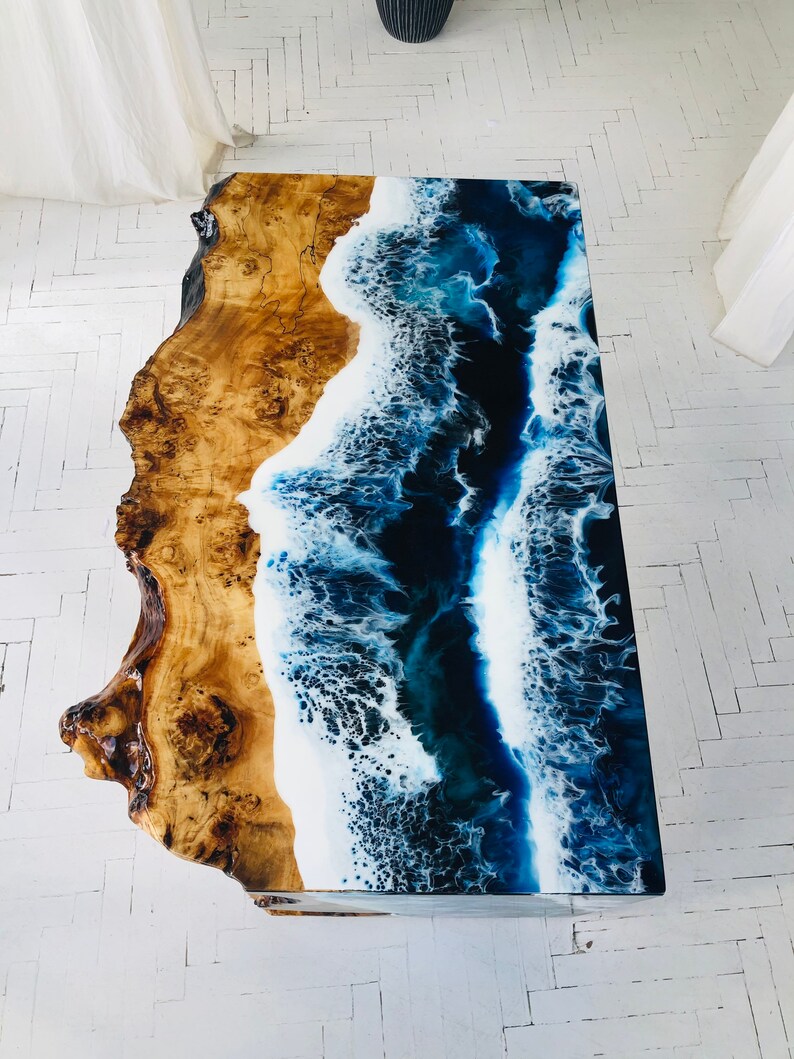 Waterfall Epoxy Coffee Table Waterfall Resin Epoxy Table - Etsy