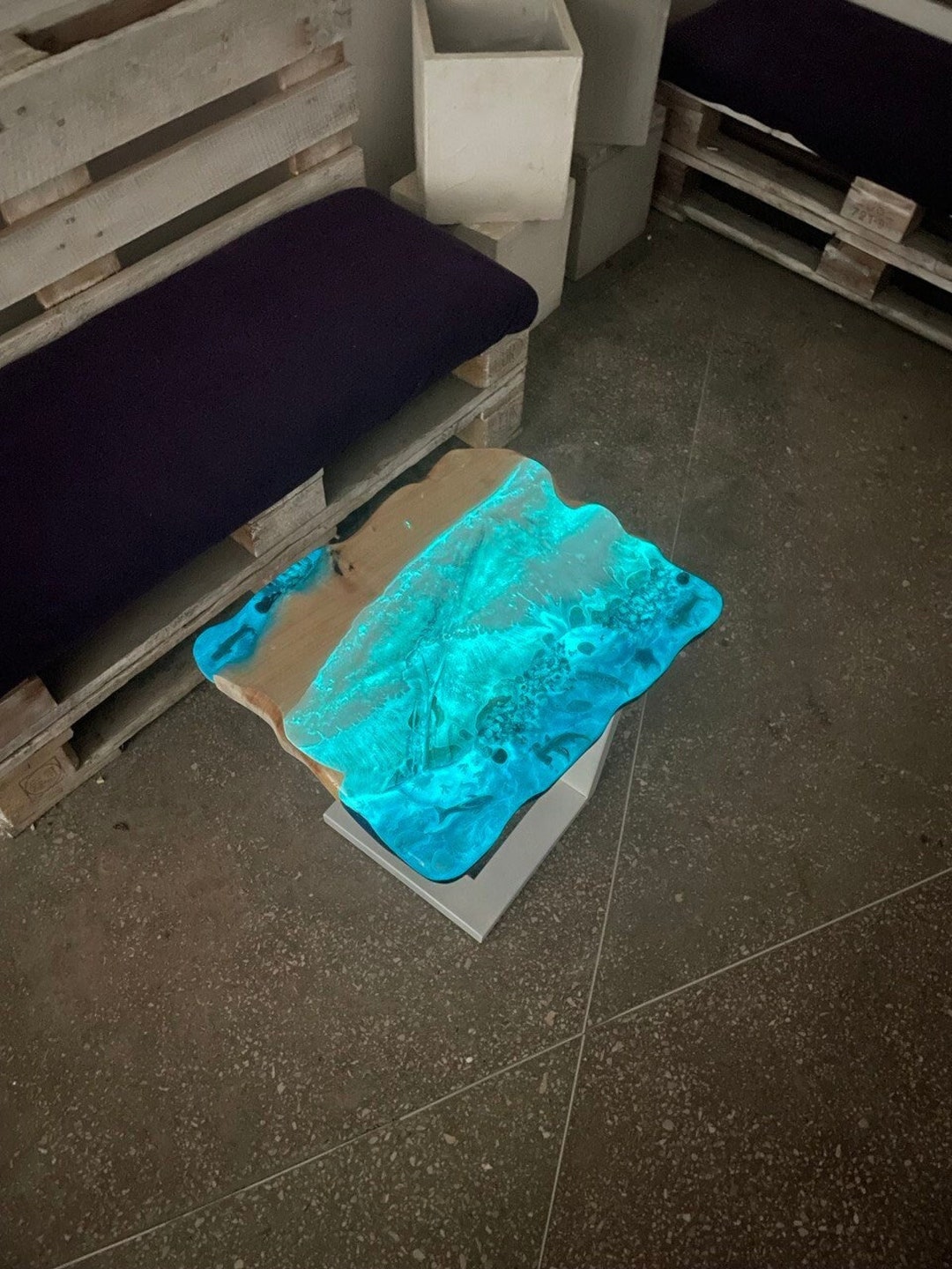 Fluorescent Epoxy Resin Coffee Table, Fluorescent Epoxy Table, Custom ...