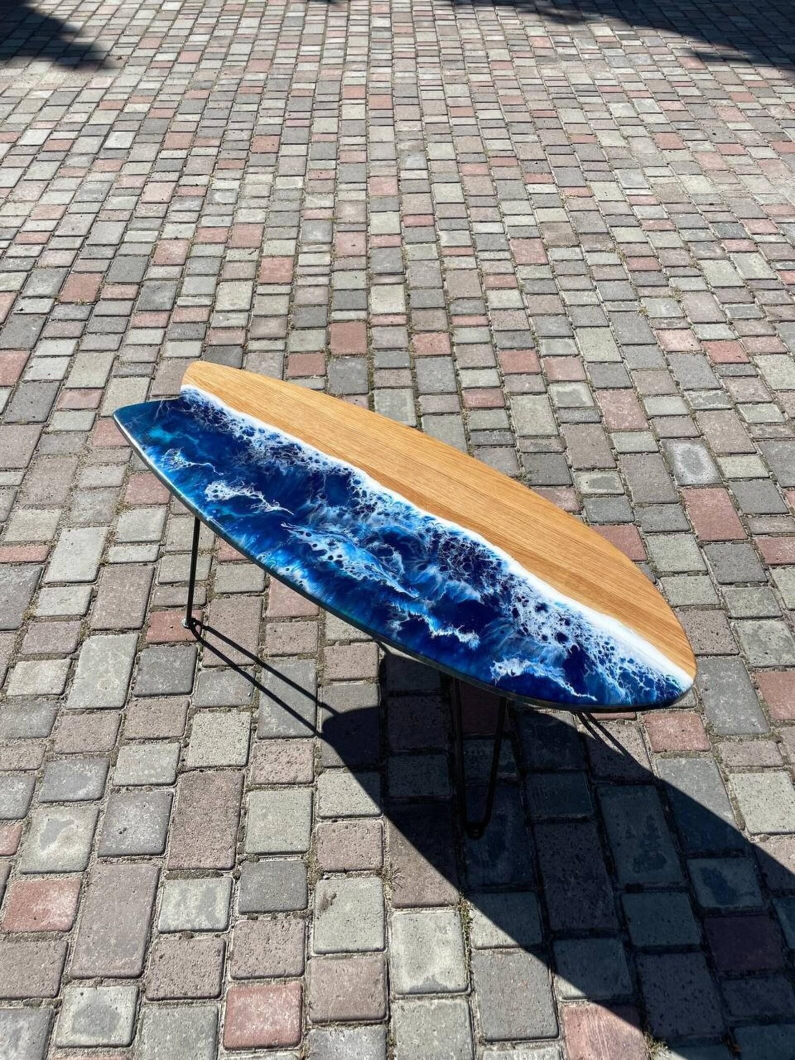 Unique Surfboard Coffee Table, Resin Art Beach Decor, Modern Surfboard ...