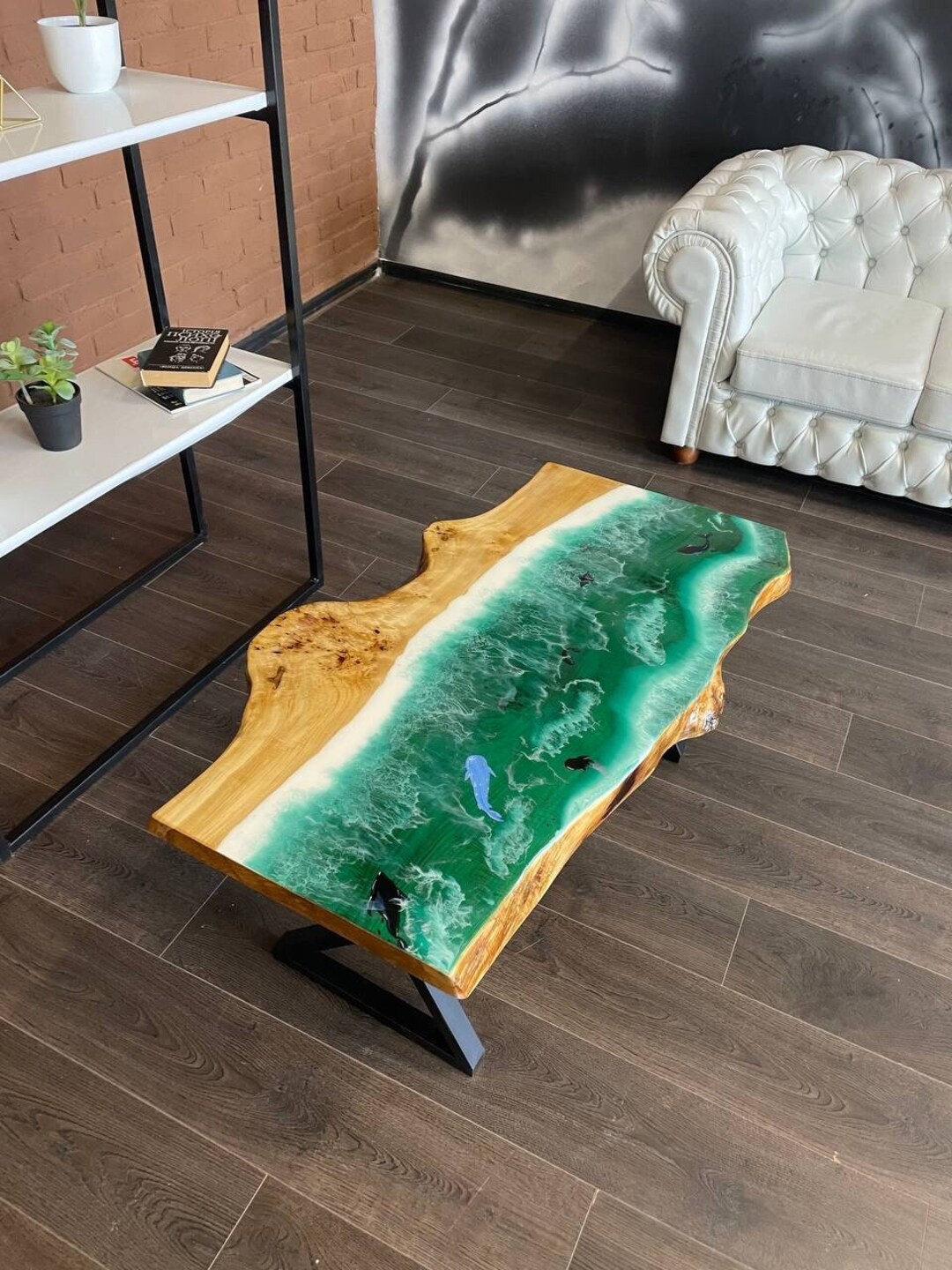 Koi Fish Resin Epoxy Coffee Table, Handmade Epoxy Coffee Table, Koi ...