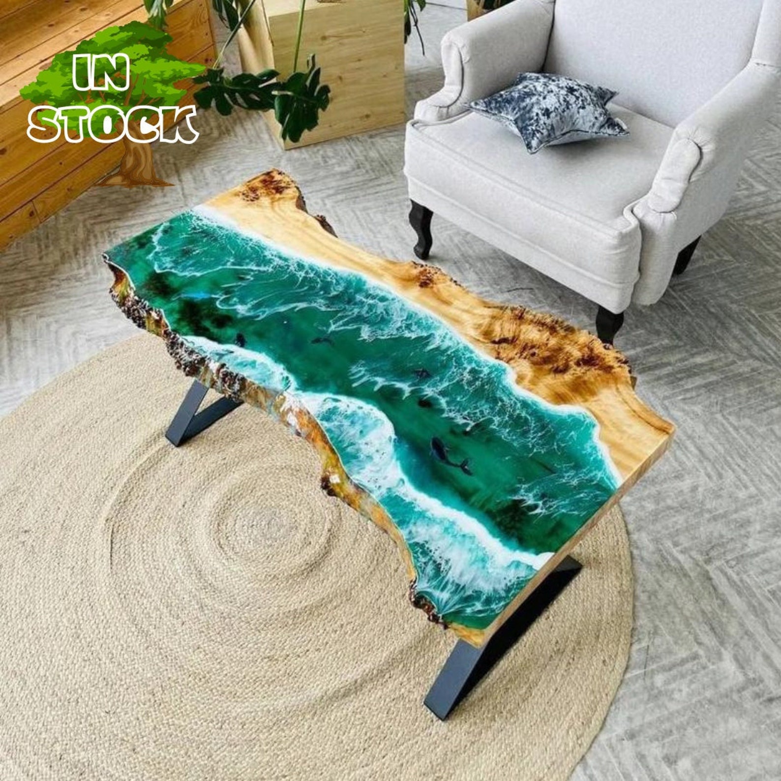 Resin Epoxy Table Ocean Wave Epoxy Table Custom Dining - Etsy