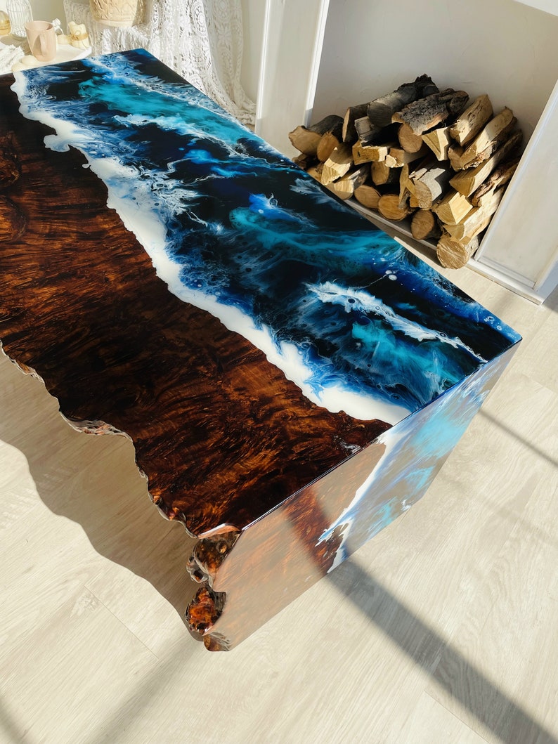 Ocean Wave Resin Table Epoxy Resin Table Custom Order Table - Etsy