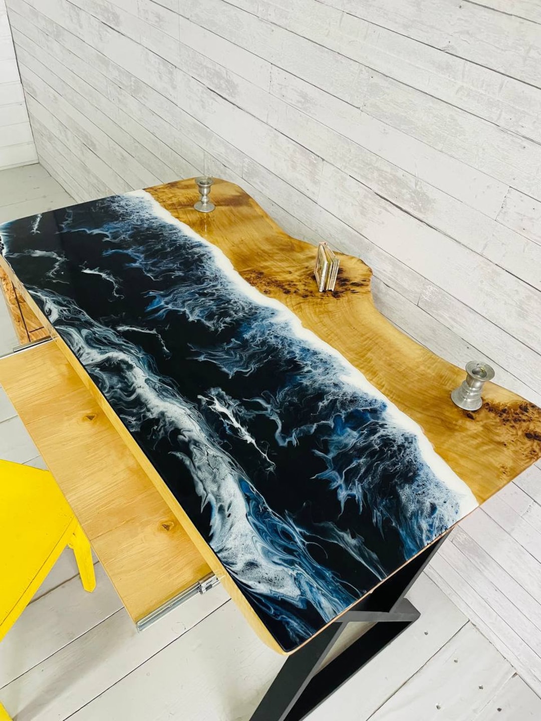 Epoxy Resin Computer Desk, Cumputer Epoxy Resin Desk, Waterfall Epoxy ...