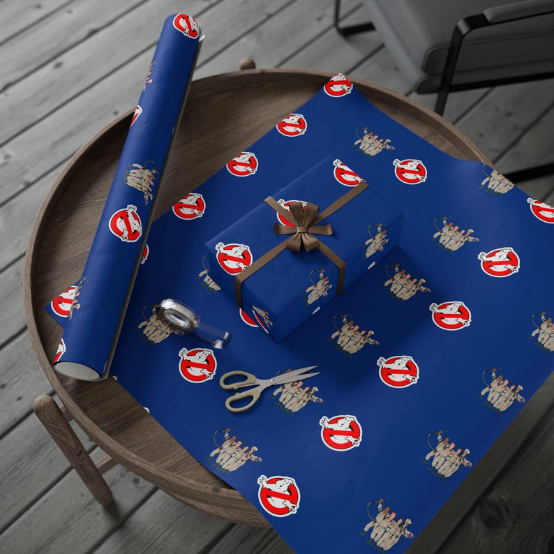 Ghostbusters Retro Wrapping Paper, White, Colorful Gift Wrap, Custom ...