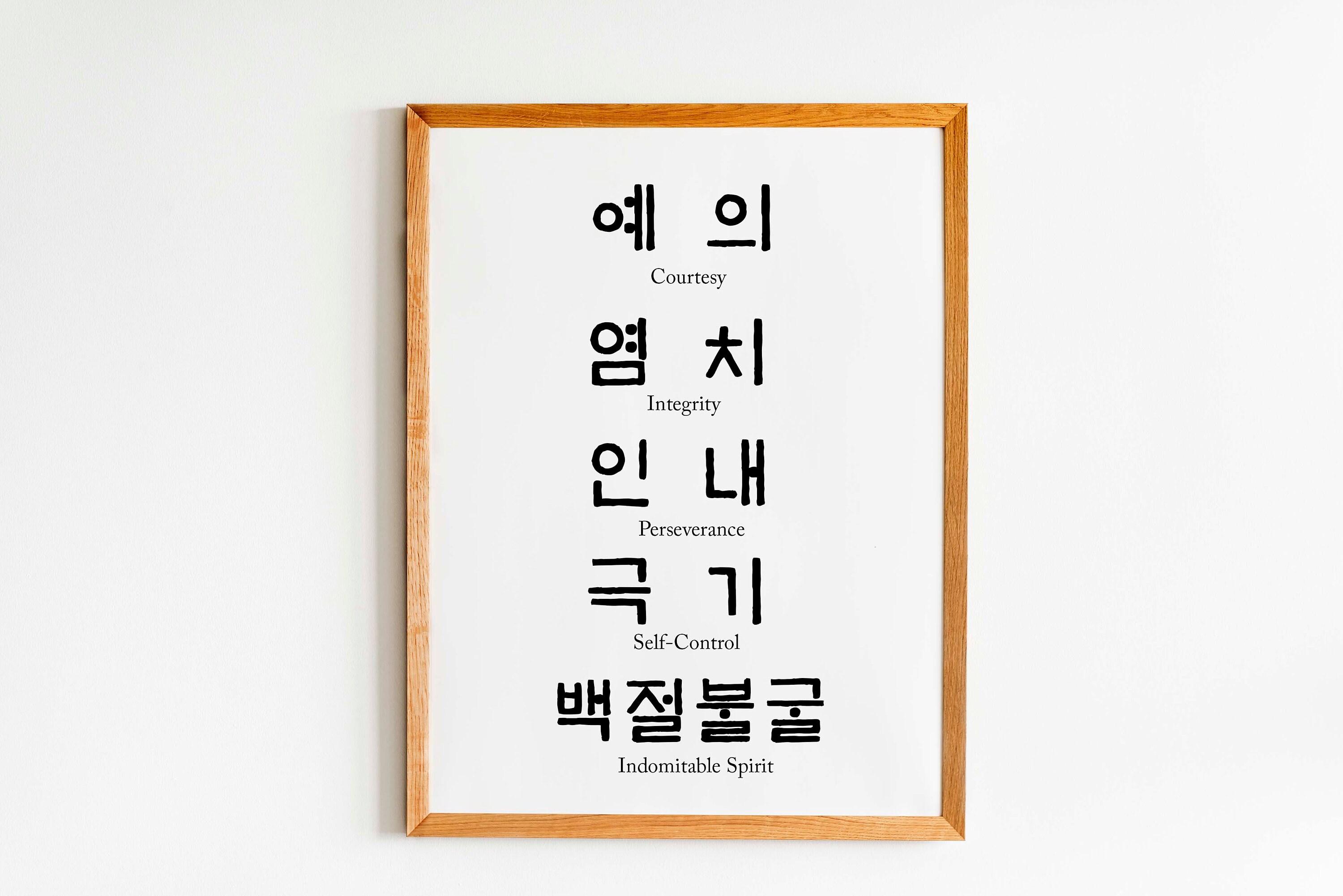 Taekwondo Korean Letters