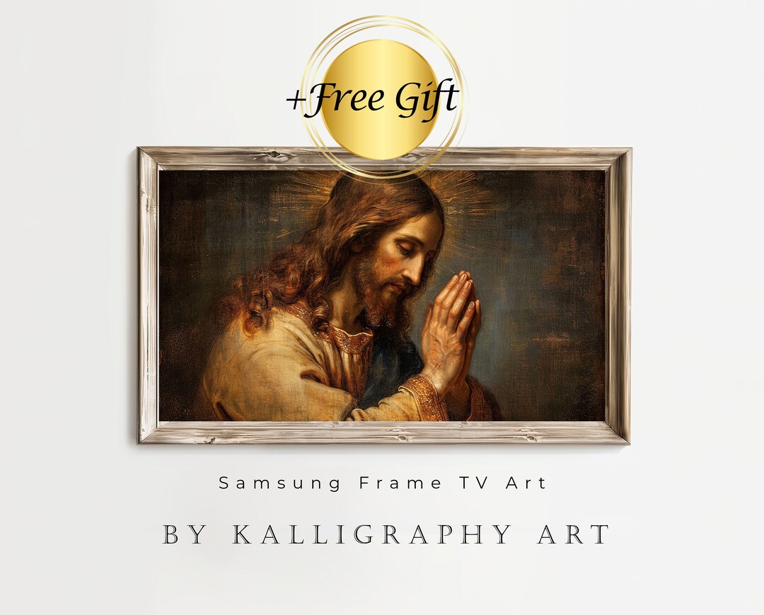 Frame TV Art Jesus Christian Art, Vintage Oil Painting, Digital ...
