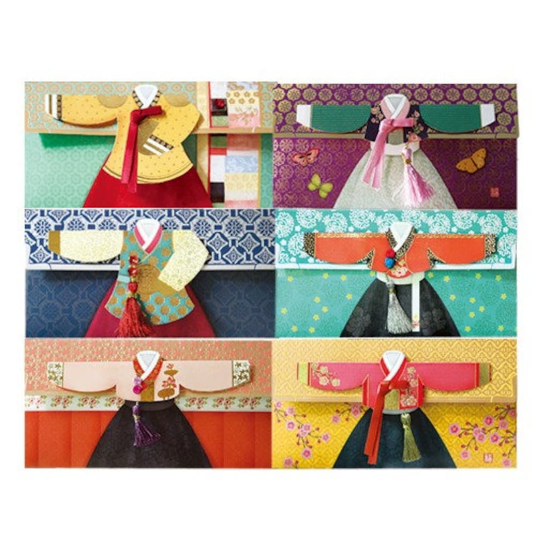 Hanbok Shaped Envelopes. Traditional Korean Clothing. Korean Hanbok ...
