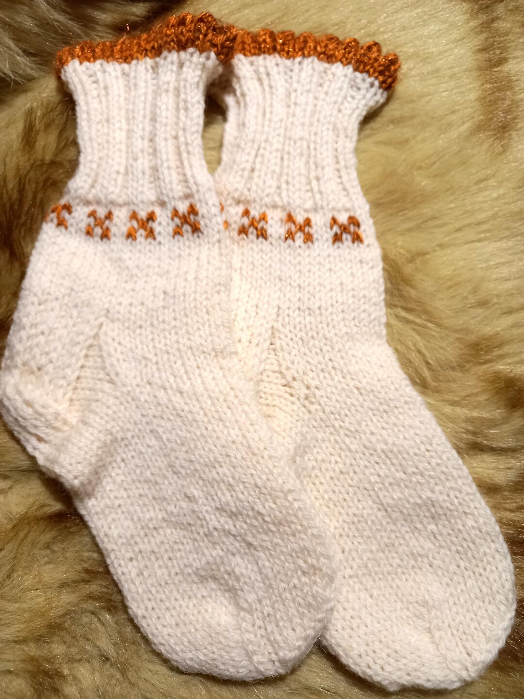 Knitted Snow-white Socks From 100% Wool - Etsy