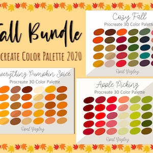 90 Fall Colors for Procreate/ Autumn Colour Palette Bundle / Procreate ...