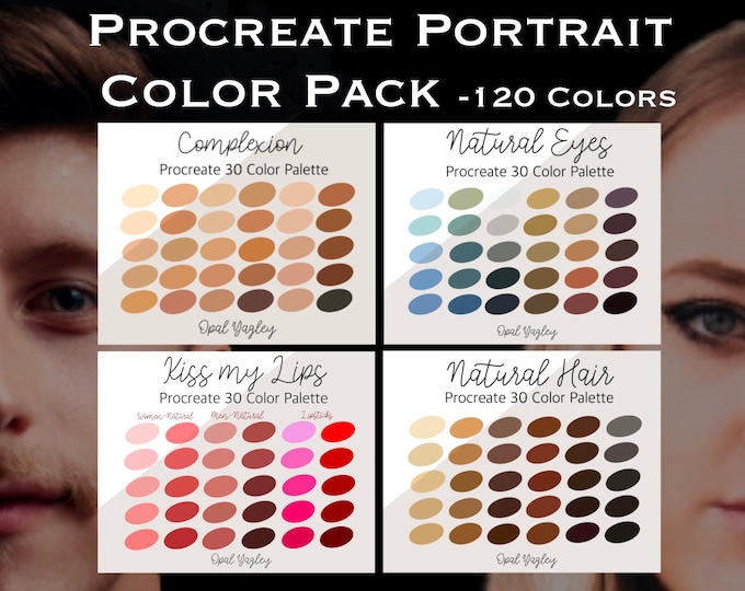 BIG BUNDLE 24 Procreate Hair Color Palette Collection Pack Set: Natural ...