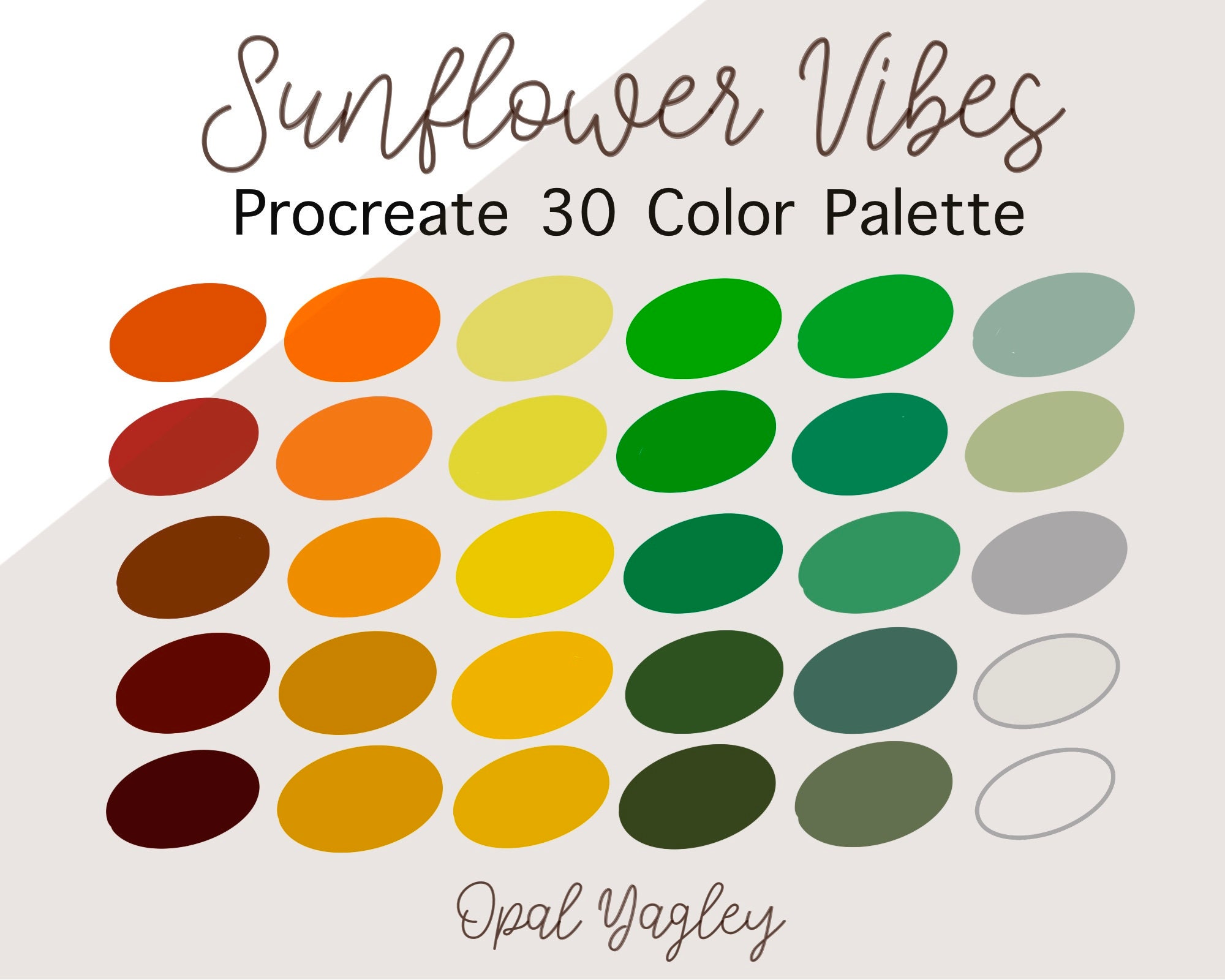 Sunflower Vibes Procreate Color Palette / Bright Floral Colors / Flower ...