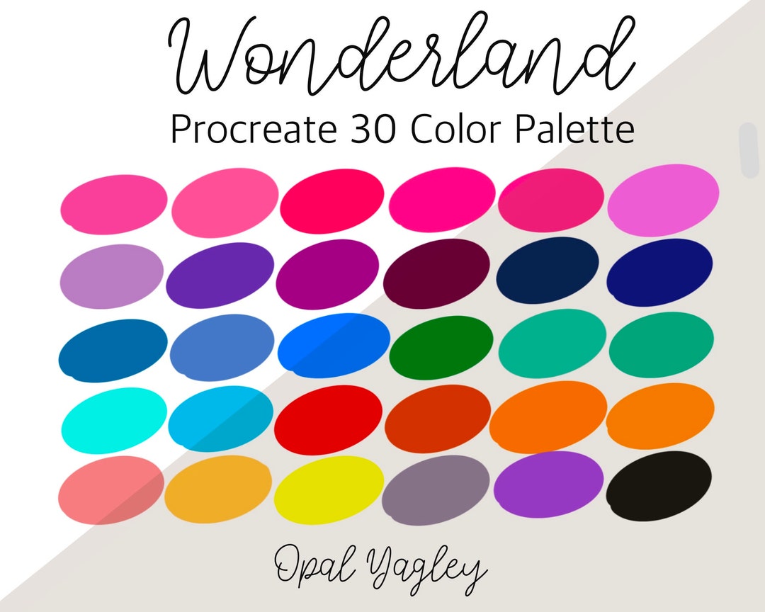 Wonderland/ 30 Color Palette for Procreate / Bright & Fun Color Palette ...