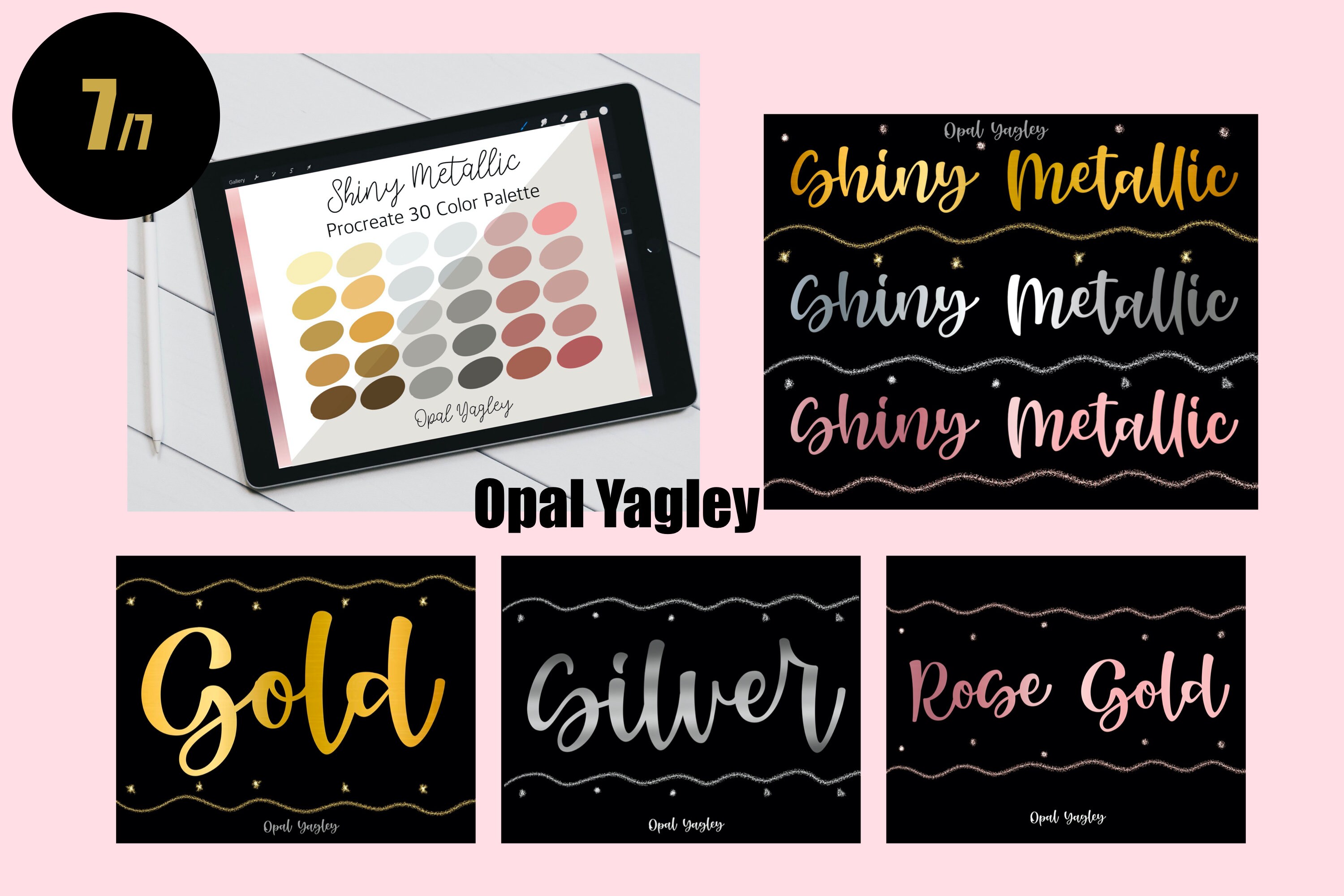 Glitter & Gold Procreate Brushes and Procreate Color Palette - Etsy