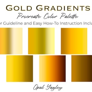 Metallic Color Palettes Bundle / 120 Metal Gradient Procreate Color ...