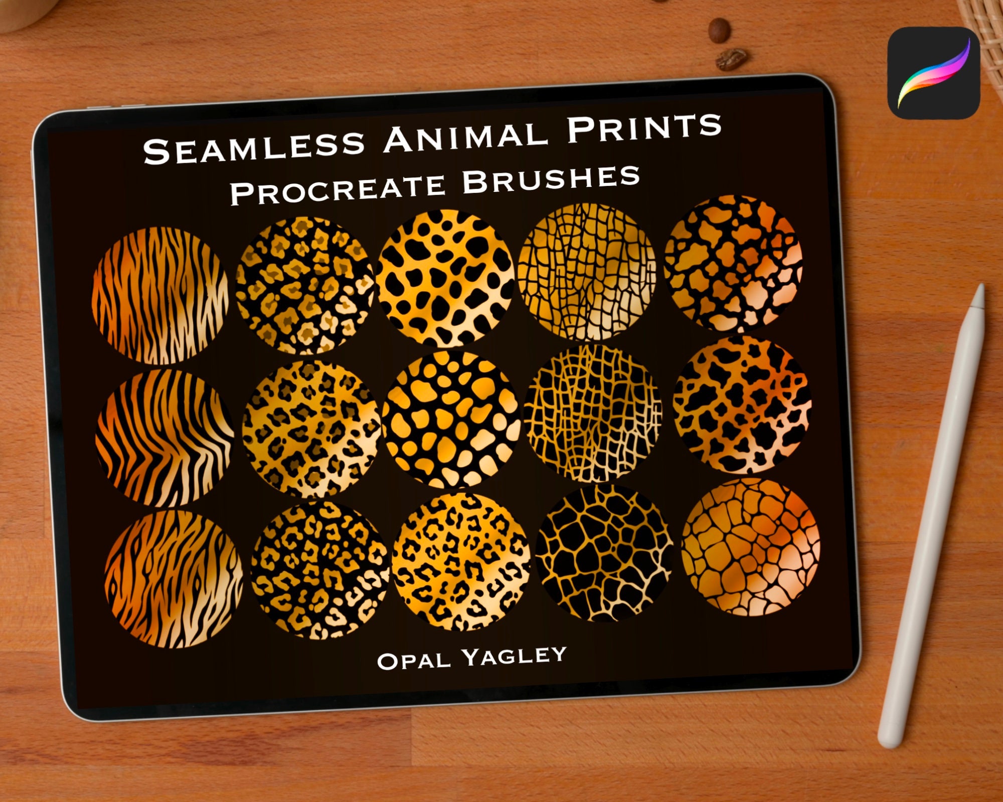 15 Animal Skins Seamless Procreate Brushes / Safari Animal Skin Pattern ...
