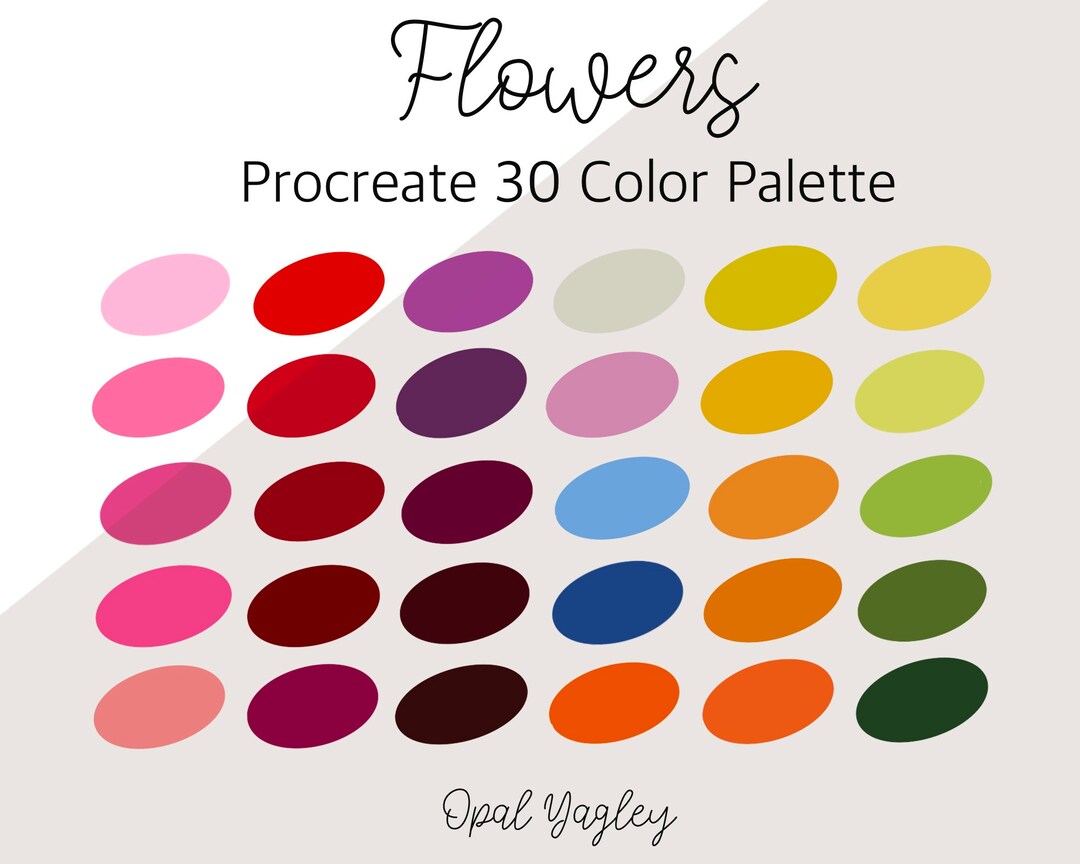 Flowers Procreate Color Palette / 30 Floral Colors / Wild Flowers ...