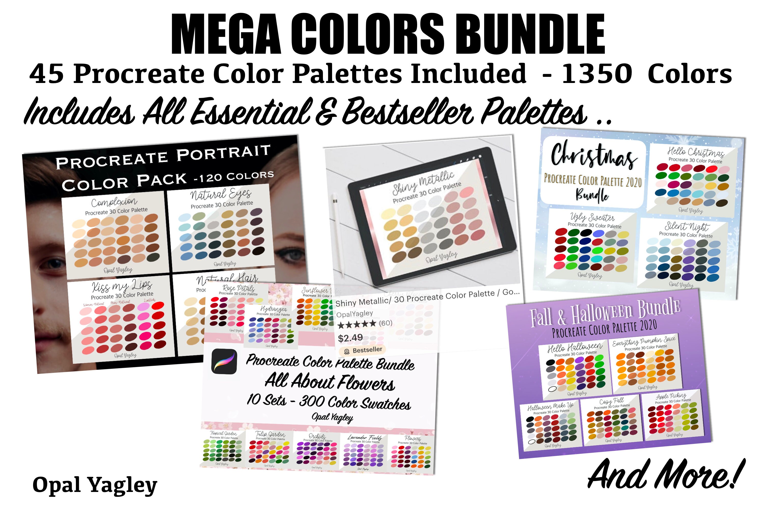 Procreate Color Palettes Procreate Color Swatches Mega Colors Bundle ...
