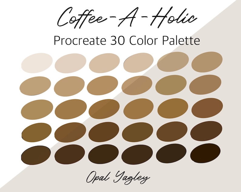 Coffee Aholic / 30 Procreate Color Palette / Coffee Color Palette ...