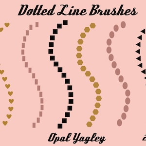 Procreate Brushes / 18 Dotted Lines, Dashed Lines, Scissor Cut / Simple ...
