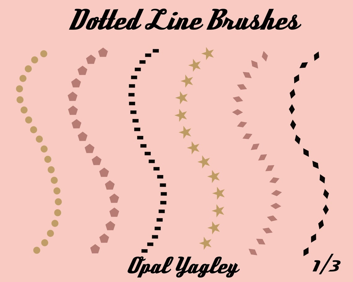 Procreate Brushes / 18 Dotted Lines, Dashed Lines, Scissor Cut / Simple ...