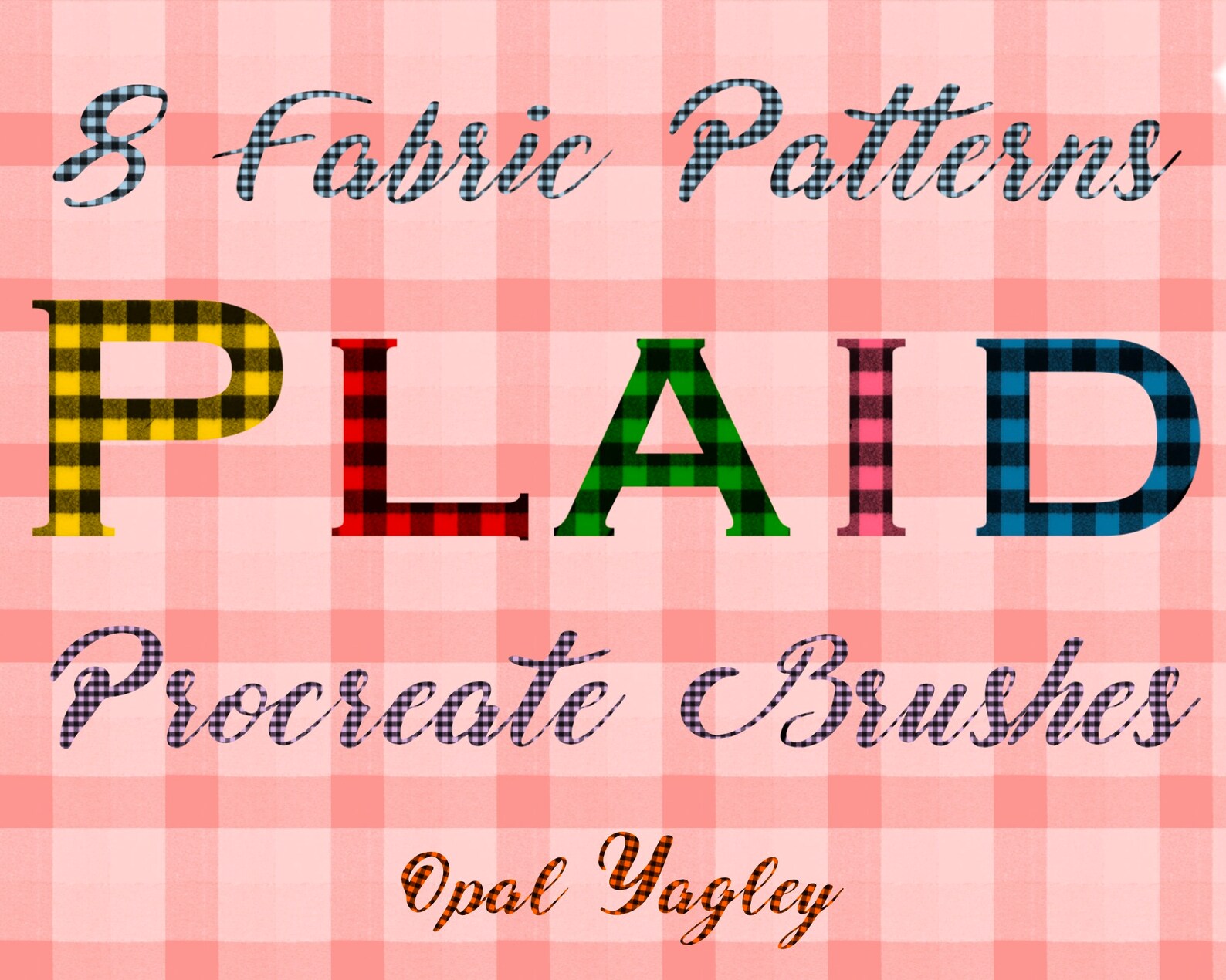 Seamless Plaid Pattern Procreate Brushes / Fabric Textures / Textile ...