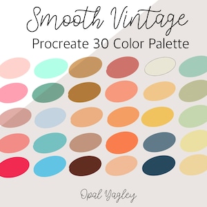 Smooth Vintage Procreate Color Palette / Retro Procreate Colors ...
