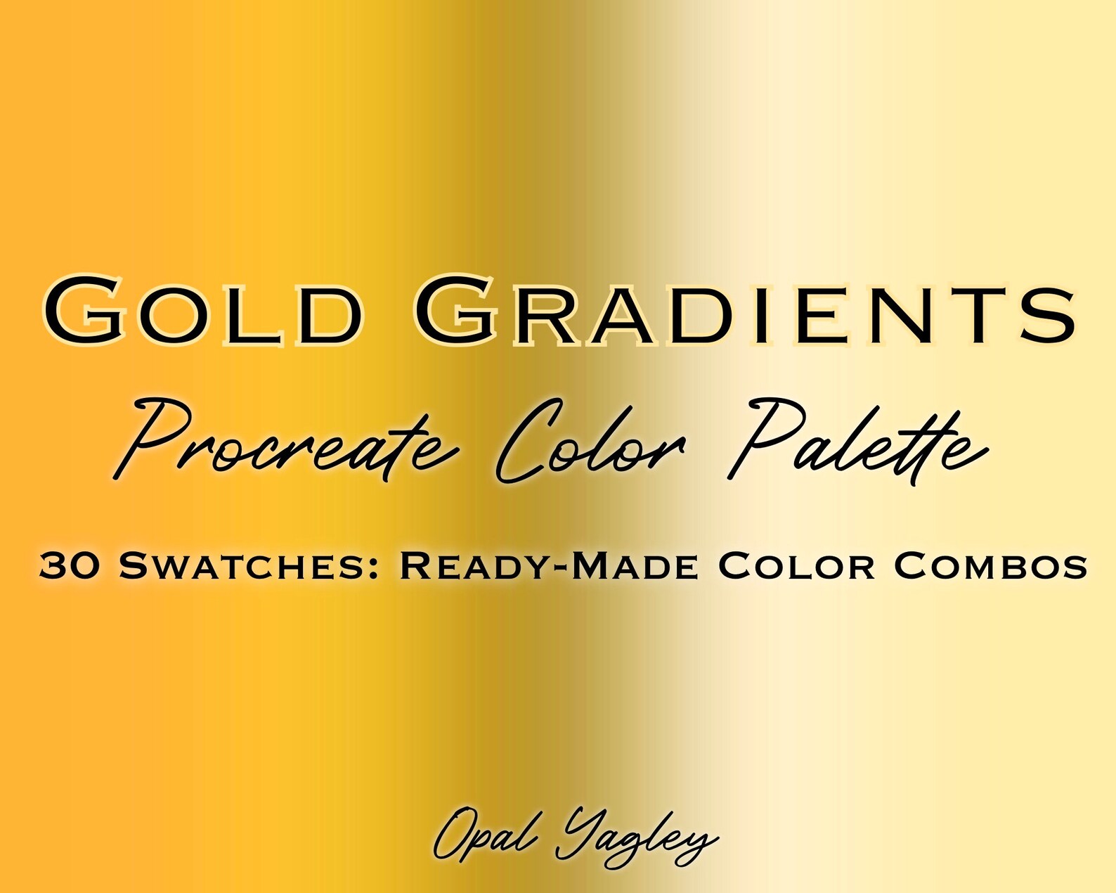 Gold Gradient Procreate Color Palette / Procreate Metallic Colors ...