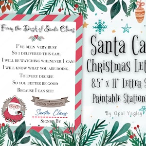 Santa Cam Letter -8.5 X11" -letter Size - Note for XMAS Ornament ...