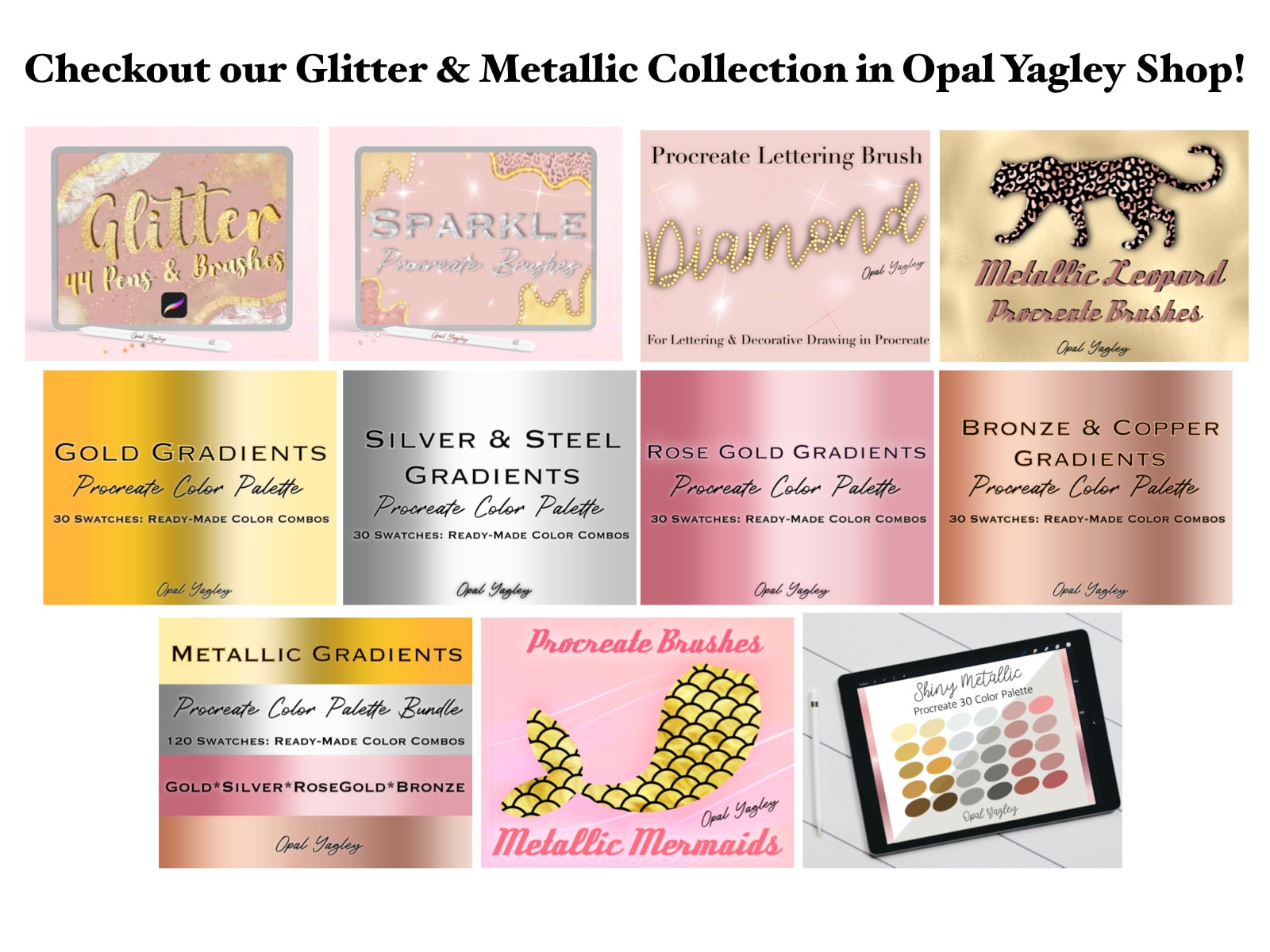 Gold Gradient Procreate Color Palette / Procreate Metallic Colors ...