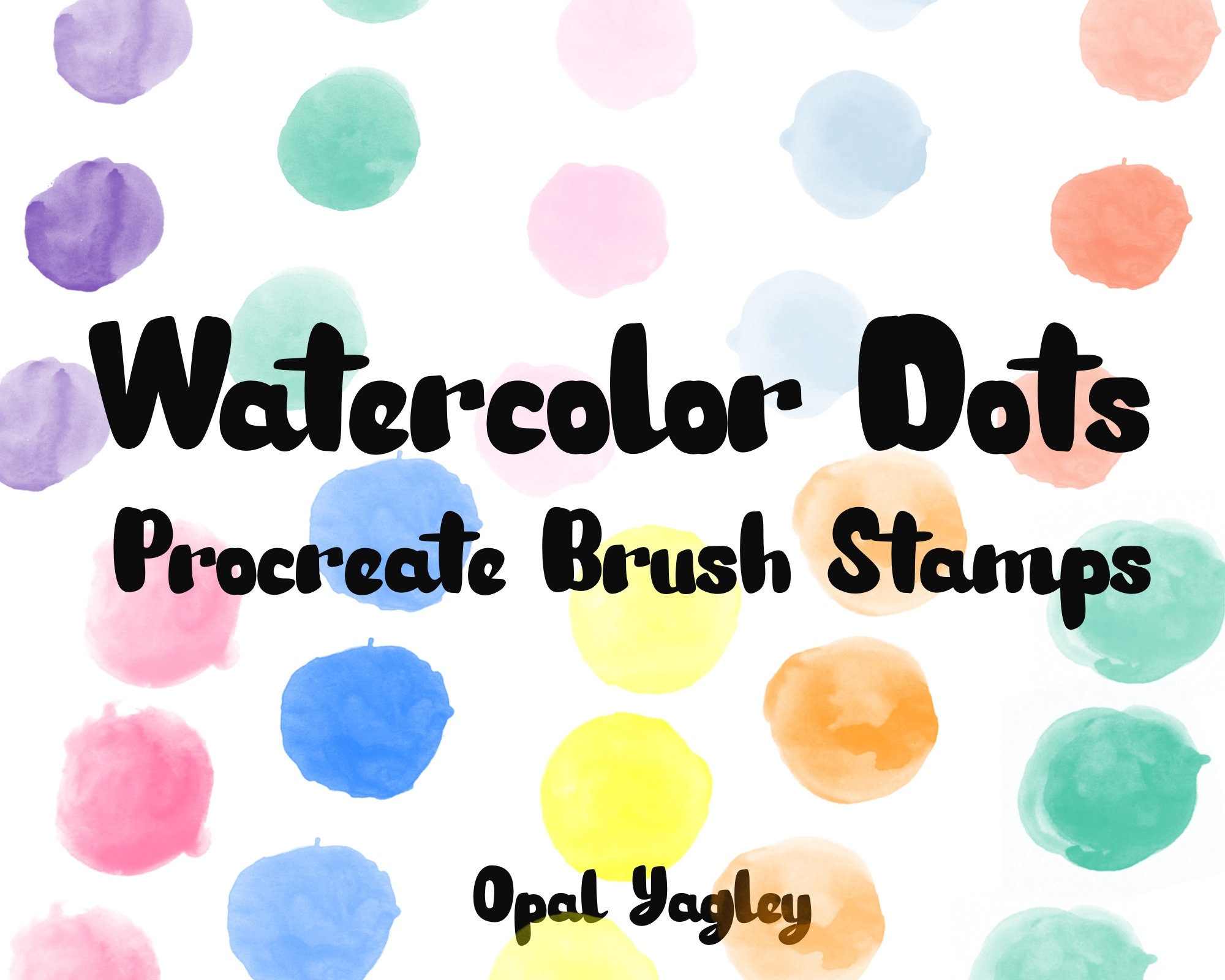 Watercolor Dots Brush Stamps for Procreate/ Watercolour Brush Set ...