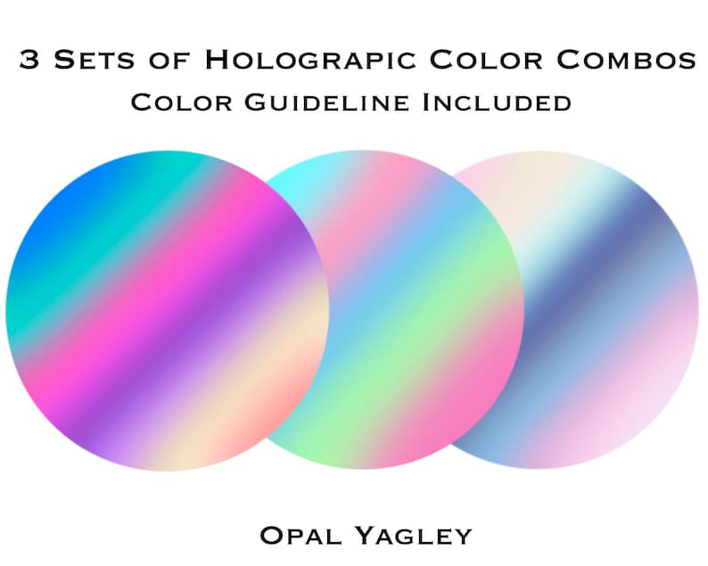 Procreate Holographic Color Palette , Holographic Glitter Gradient ...