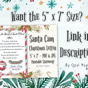 Santa Cam Letter -8.5 X11" -letter Size - Note for XMAS Ornament ...