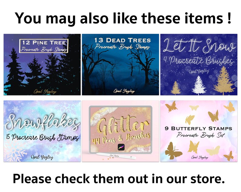 Winter Tree Brush Procreate / Leafless Tree Stamps/ Fall Tree Procreate Brushes / Silhouette ...