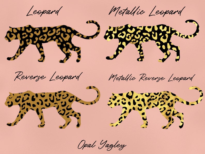 Metallic Leopard Procreate Brushes / Animal Print Procreate Pattern Brush / 4 Leopard Prints ...