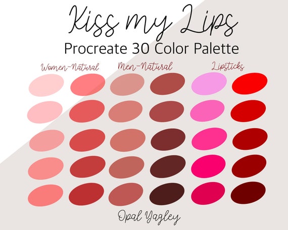 Kiss My Lips Procreate Color Palette / Natural Lips Colors | Etsy