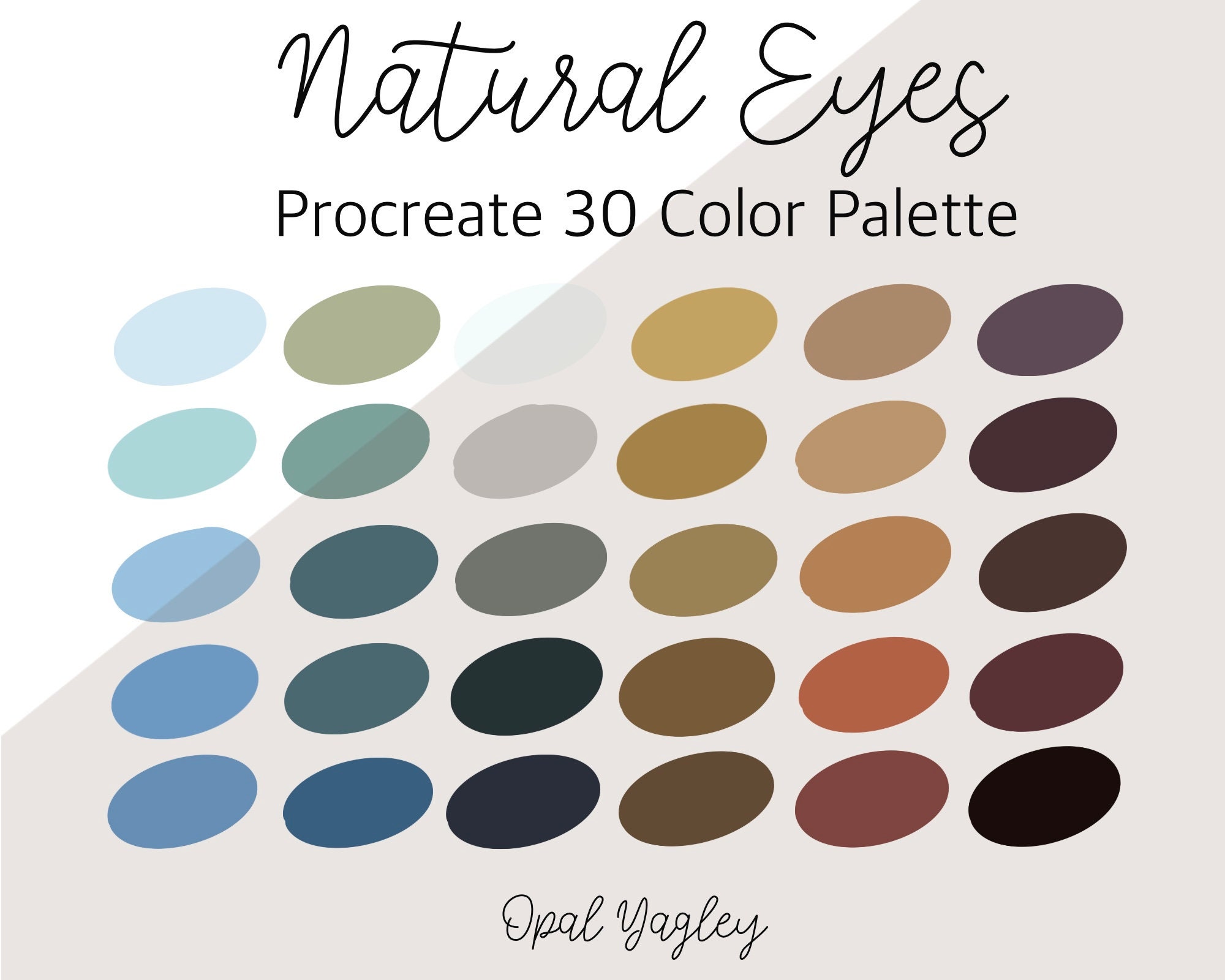 Natural Eyes Procreate Color Palette /blue Eyes Green Eyes Brown Eyes ...
