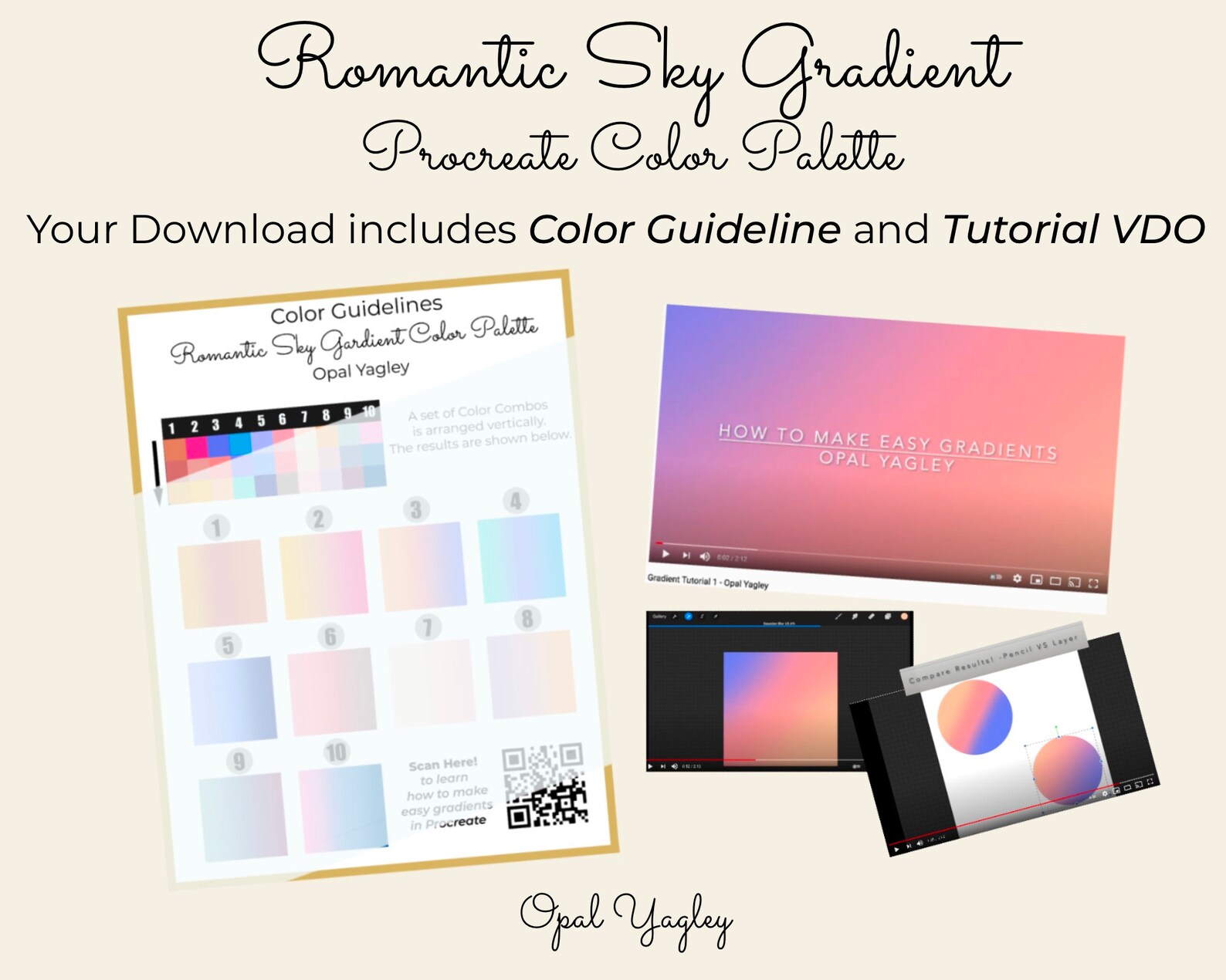 Procreate Color Palette Romantic Sky Gradient Color Combos - Etsy