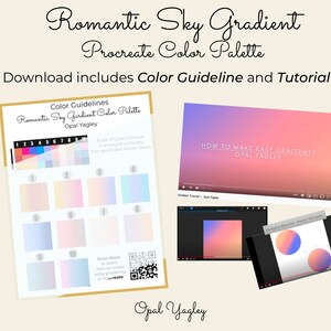 Procreate Color Palette - Romantic Sky Gradient Color Combos - Sunset ...