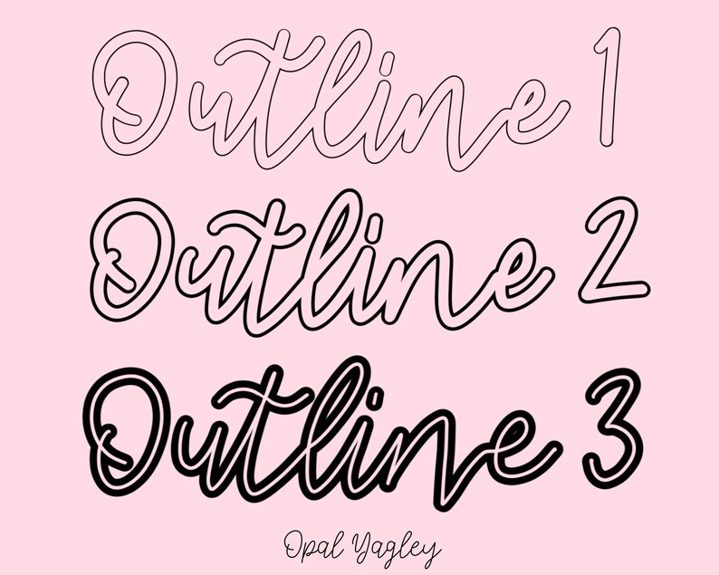 3 Outline Procreate Brushes Mono Outline Lettering Brush 3 - Etsy