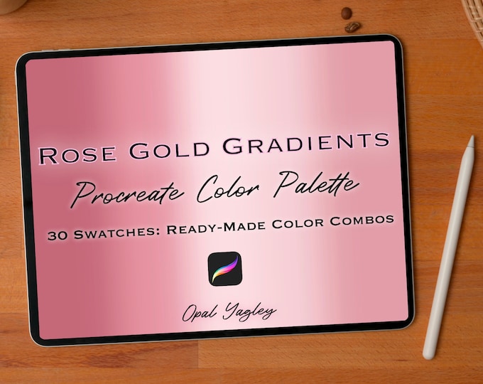 Procreate Gold Color Palette | Procreate Gold Silver Rose Gold | 30 ...