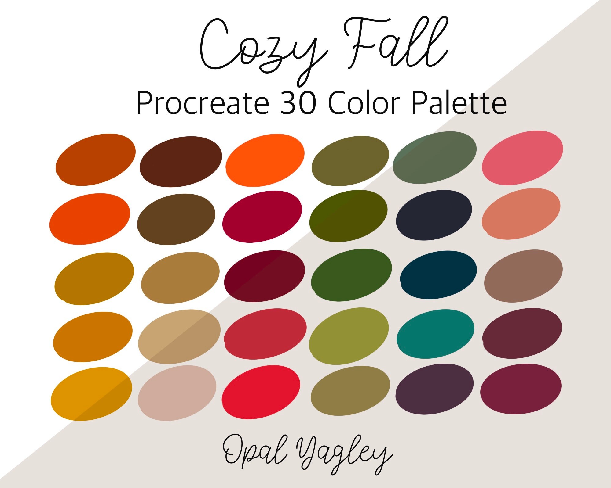 Cozy Fall / 30 Color Palette for Procreate / Autumn Colour / Digital ...