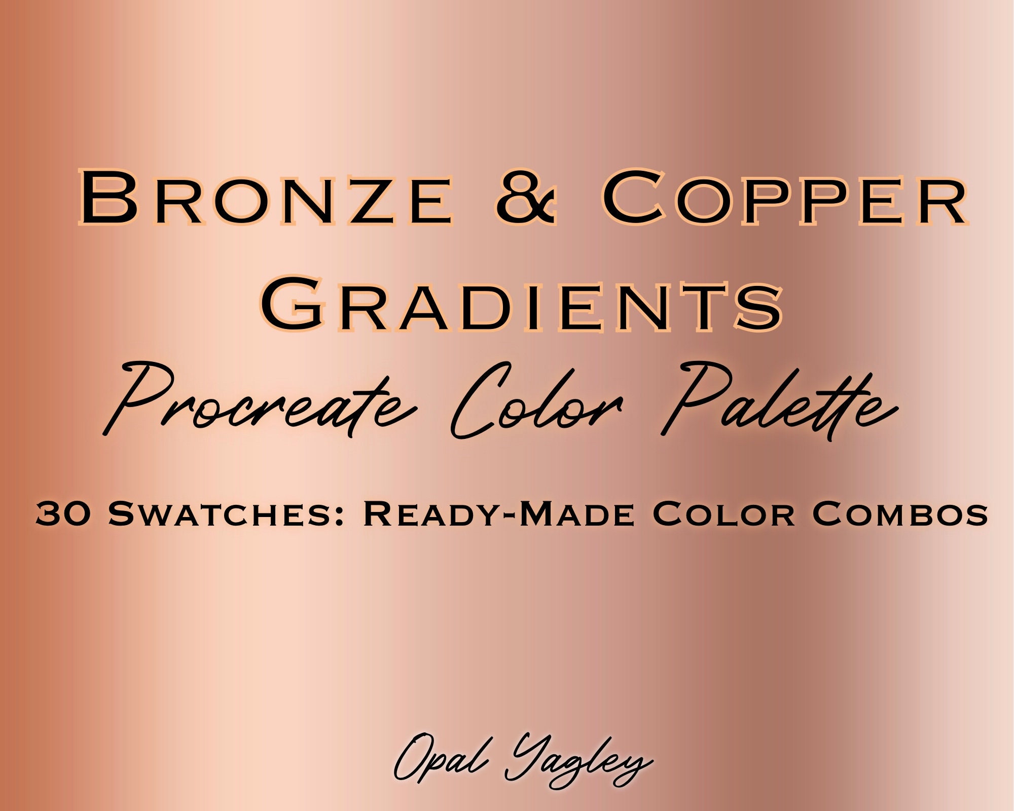 Bronze & Copper Procreate Color Palette / Procreate Metallic Color for ...