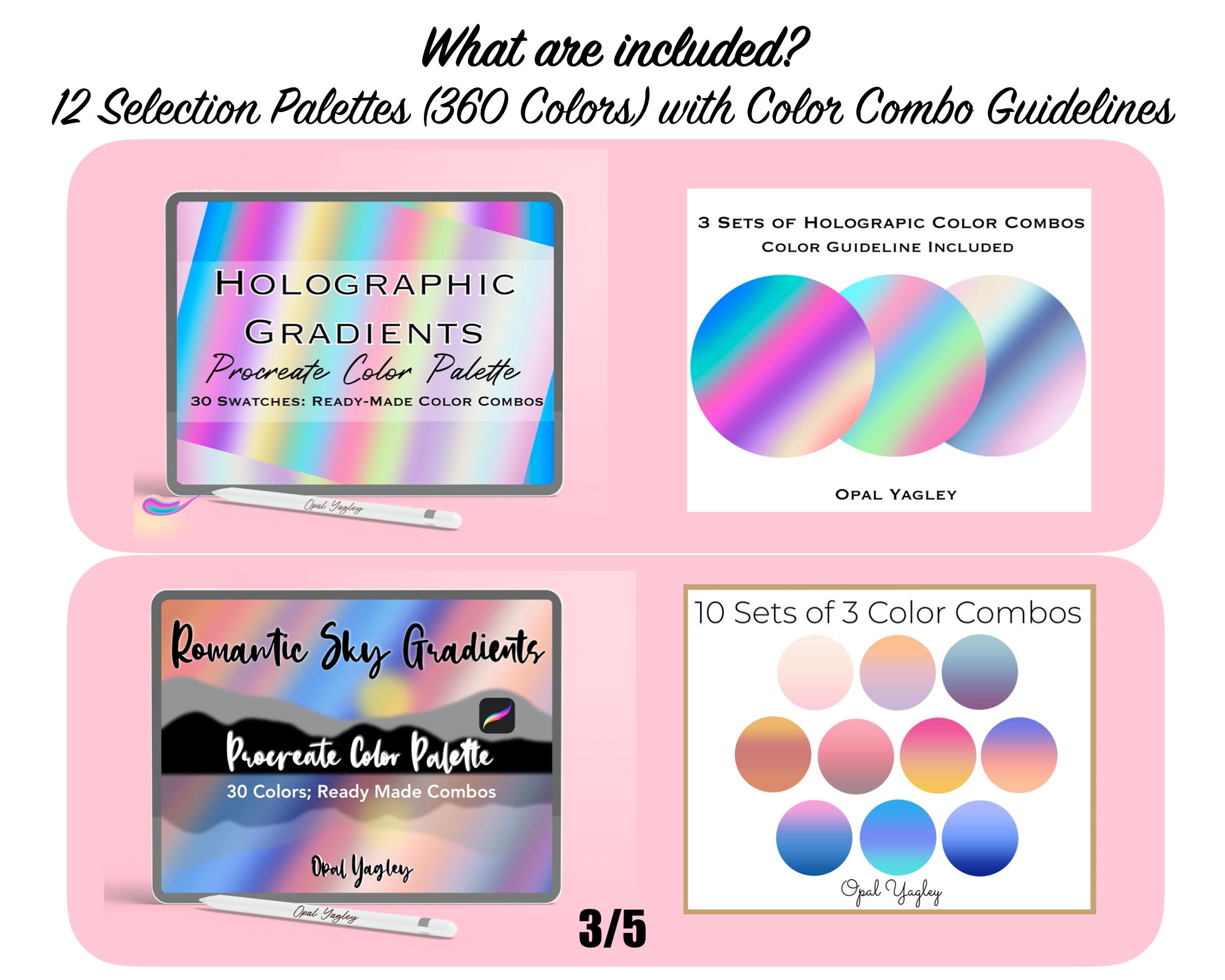 Ultimate Gradients Procreate Color Palette Bundle Metallic Gradients ...