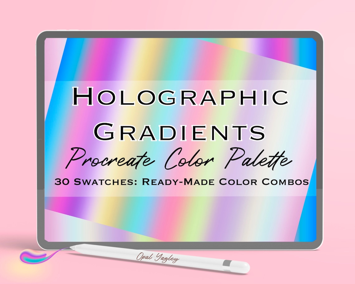 Procreate Holographic Color Palette , Holographic Glitter Gradient ...