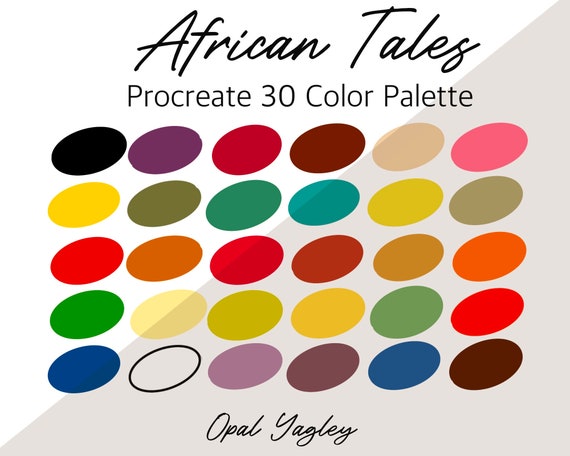 African Tales/ 30 Procreate Color Palette / Africa Digital | Etsy