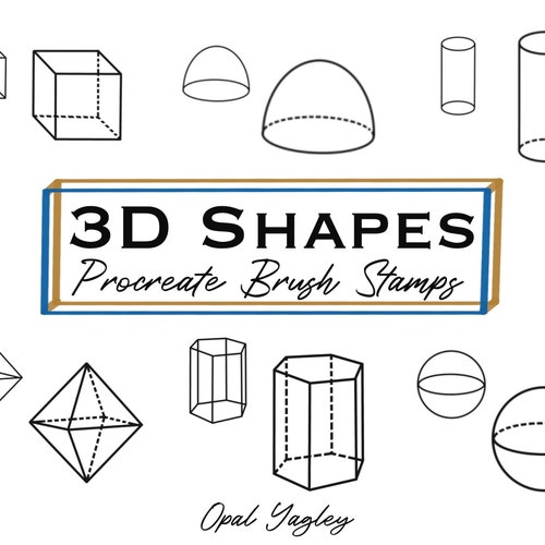 3D Geometric Shapes Brush Stamps for Procreate/ 28 Shape - Etsy
