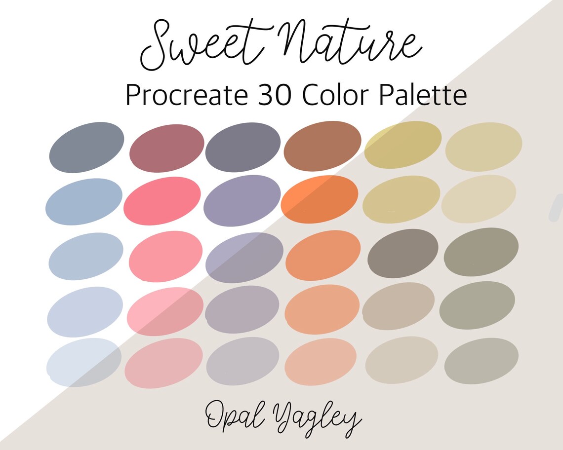Sweet Nature/ 30 Procreate Color Palette/ Pastel Natural Hues Swatches ...