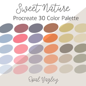 Sweet Nature/ 30 Procreate Color Palette/ Pastel Natural Hues Swatches ...