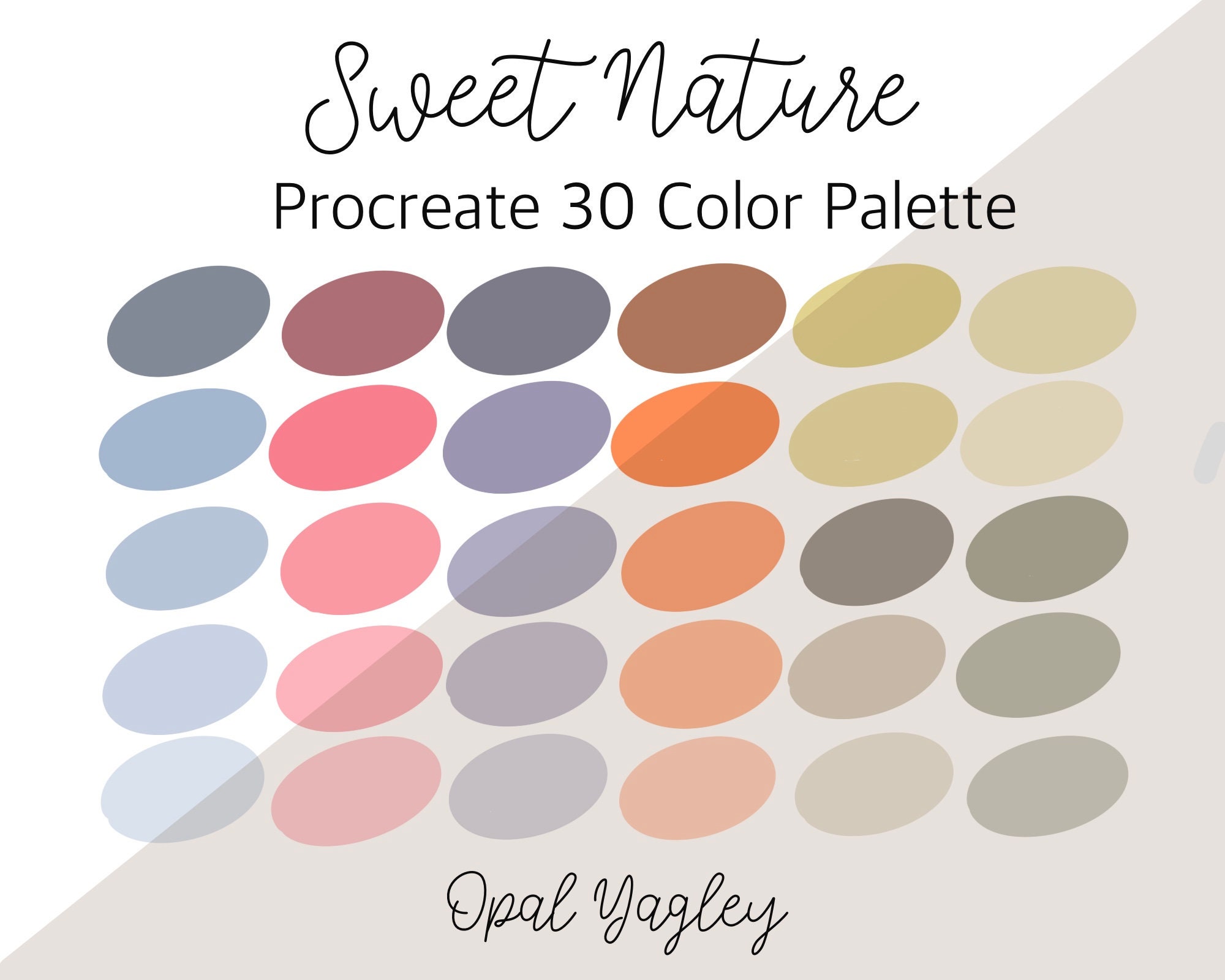 Sweet Nature/ 30 Procreate Color Palette/ Pastel Natural Hues Swatches ...