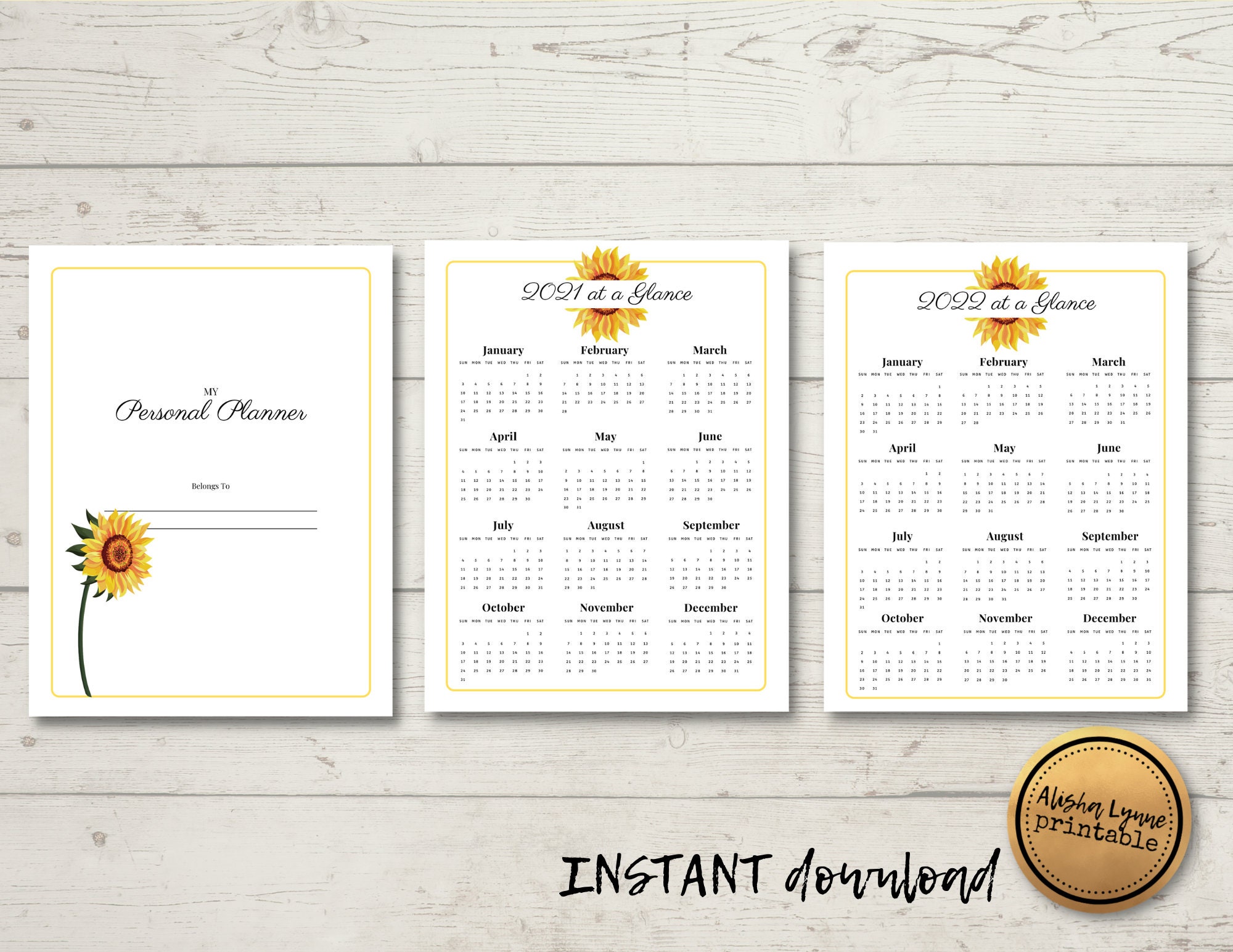 Sunflower Blank Calendars